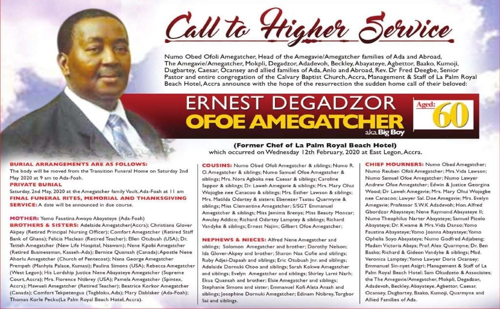 Ernest Degadzor Ofoe Amegatcher a.k.a Big Boy | R.I.P Ghana