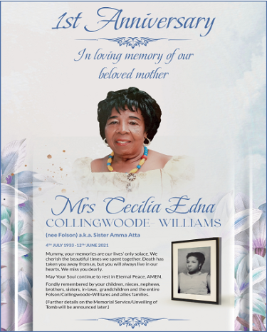 Mrs. Cecilia Edna Collingwoode-Williams a.k.a Sister Ama Ata | R.I.P Ghana