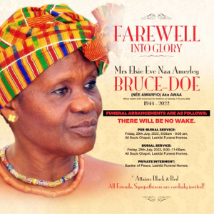 Mrs. Elsie Eve Naa Amerley Bruce-Doe a.k.a Awaa | R.I.P Ghana