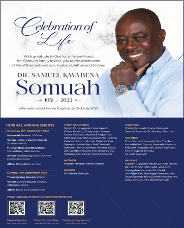 Dr. Samuel Kwabena Somuah | R.I.P Ghana