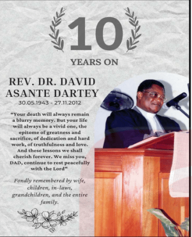 Rev. Dr. David Asante Dartey | R.I.P Ghana