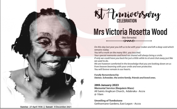 Mrs Victoria Rosetta Wood | R.I.P Ghana