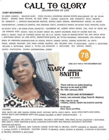 Mrs Mary Amakuma Smith | R.I.P Ghana