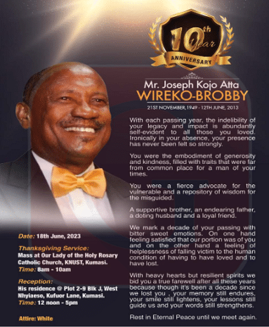 Mr Joseph Kojo Atta Wireko-Brobby | R.I.P Ghana