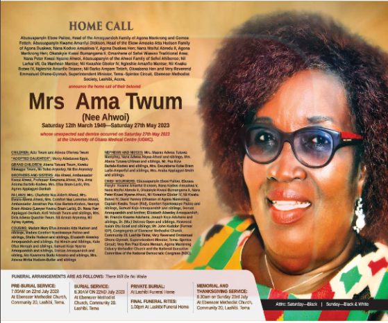 Mrs Ama Twum | R.I.P Ghana