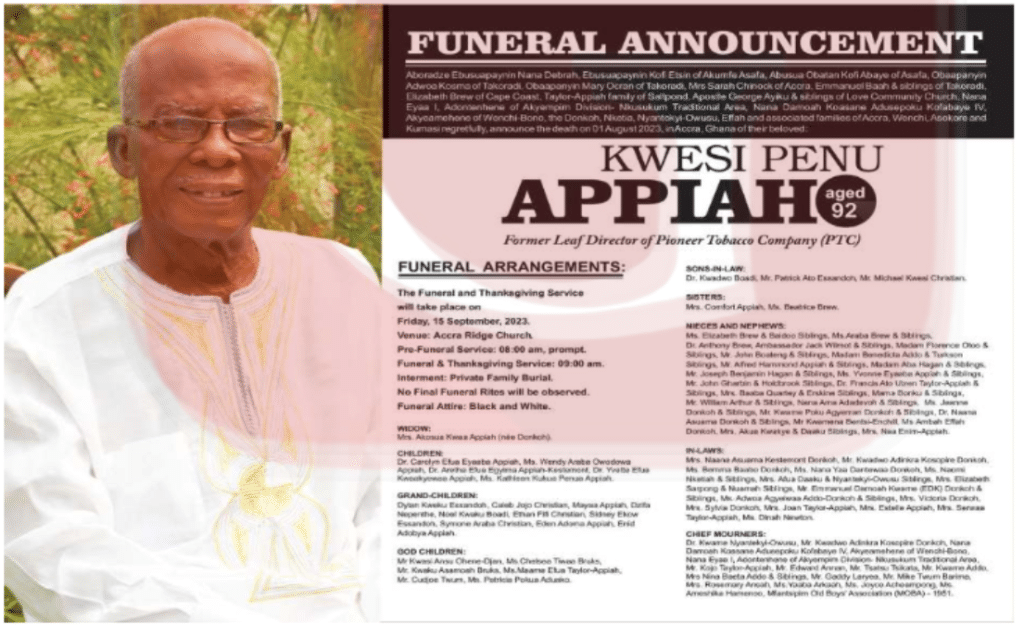 MR. KWESI PENU APPIAH | R.I.P Ghana