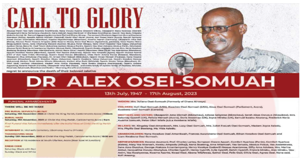 Dr Alex Osei-Somuah | R.I.P Ghana