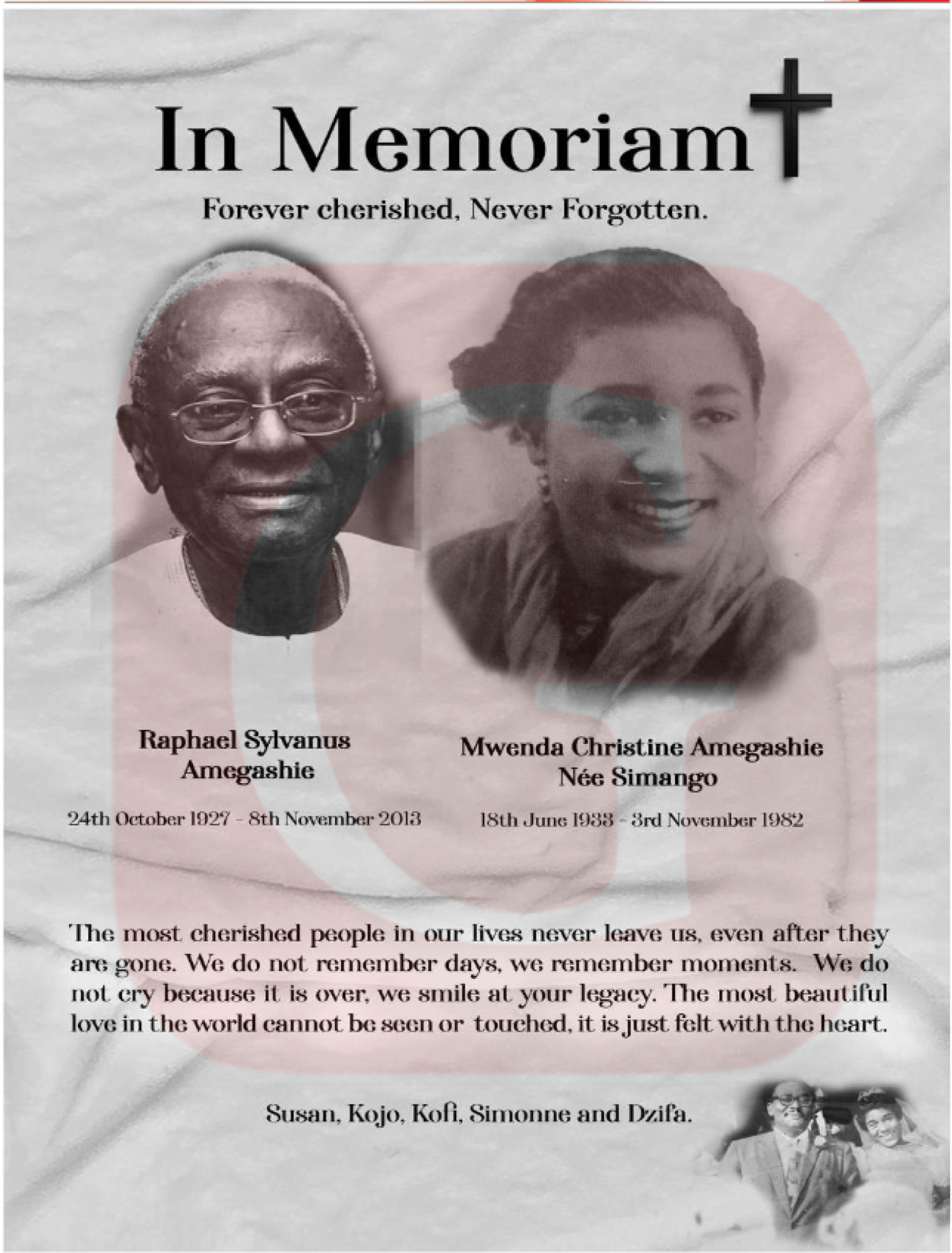 Raphael Sylvanus Amegashie & Mwenda Christine Amegashie | R.I.P Ghana