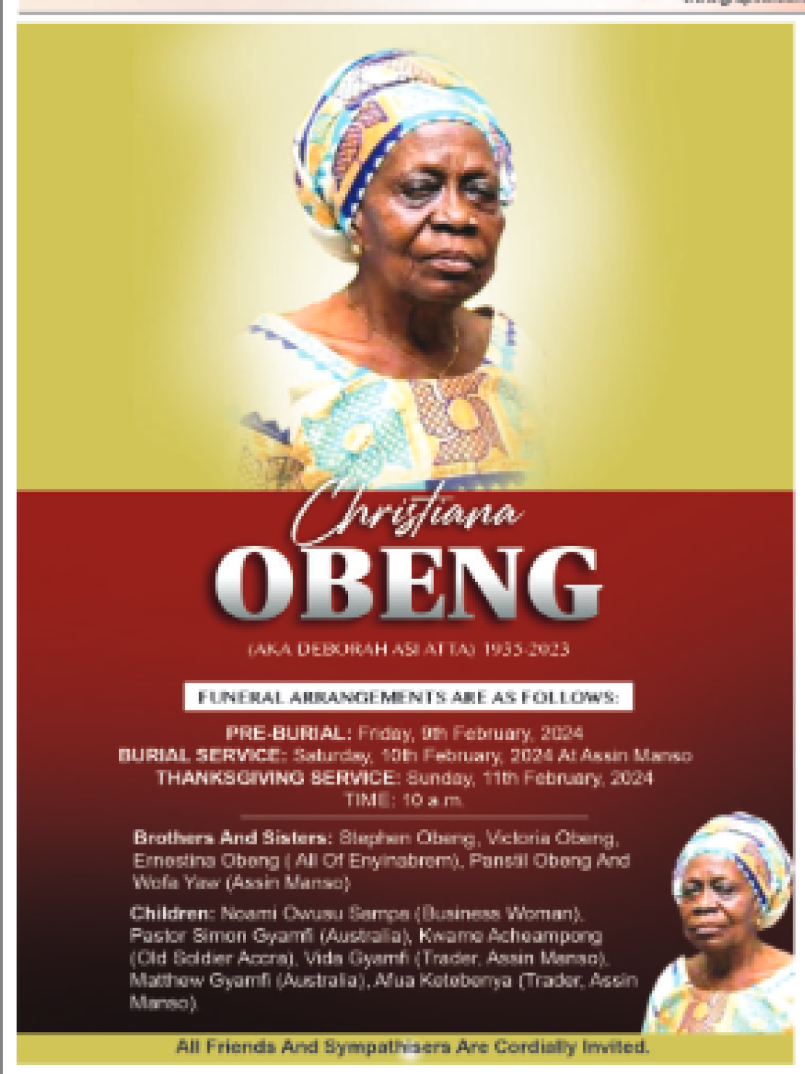 Madam Christian Obeng | R.I.P Ghana
