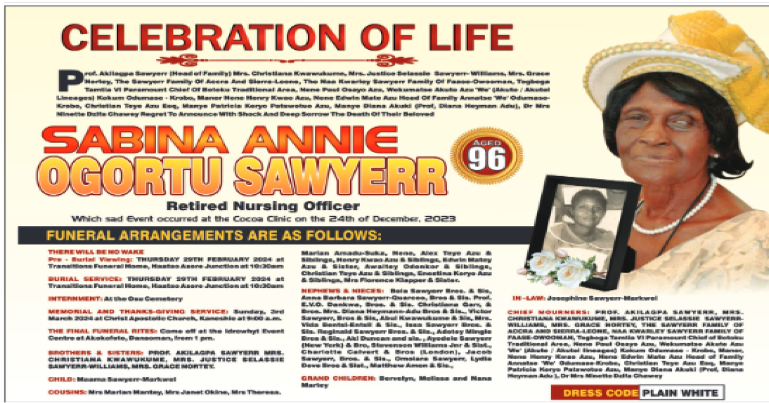 Announcements - R.I.P Ghana